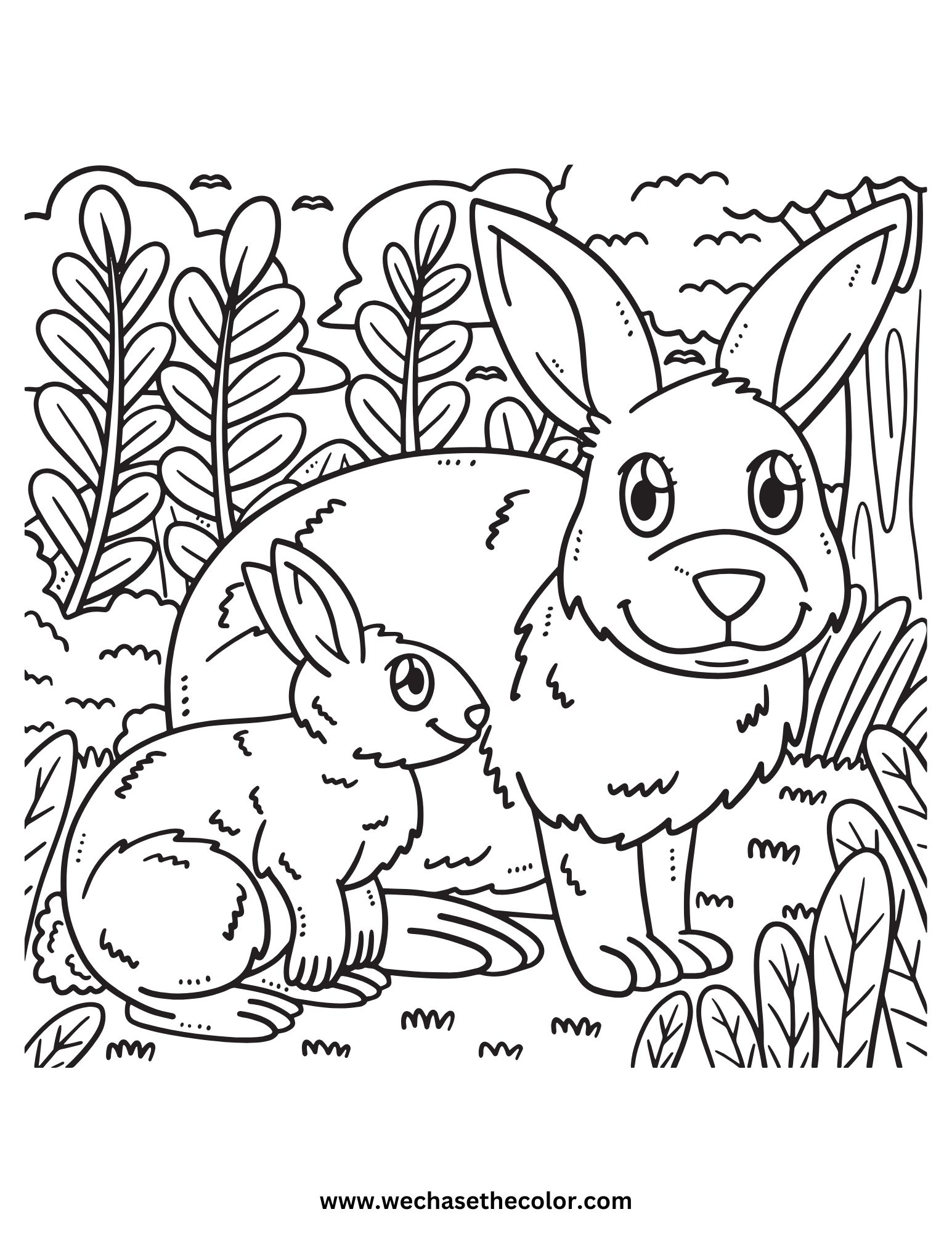 30 Coloring Pages of Bunny Rabbits