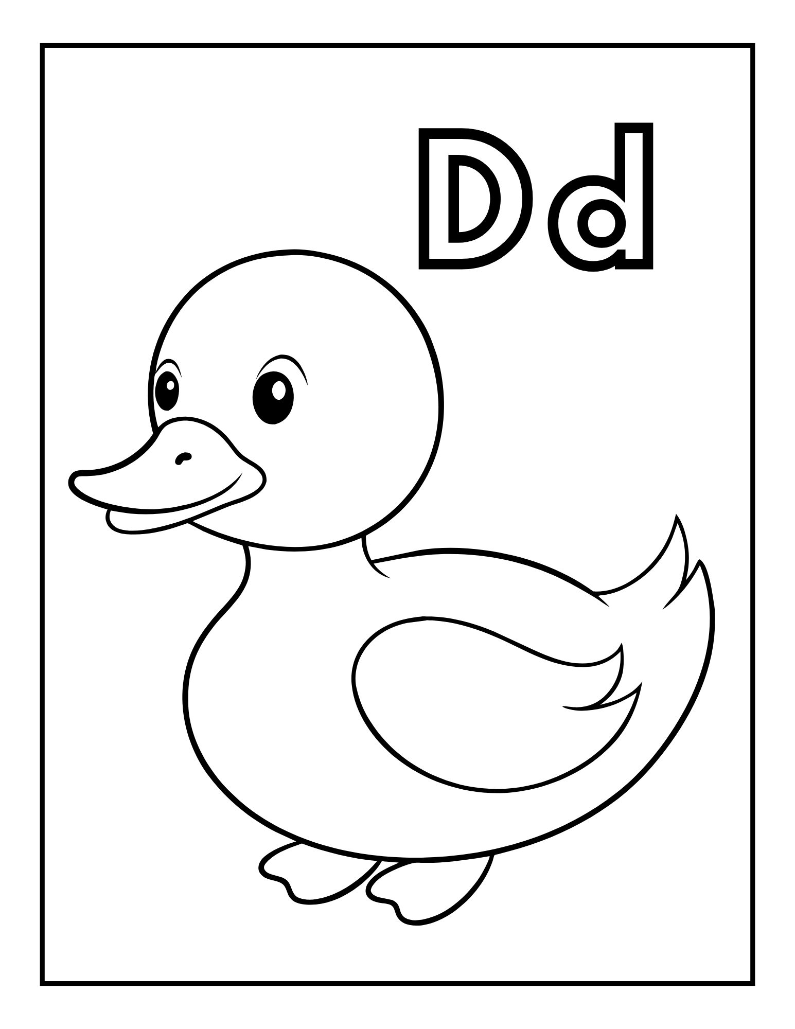 Cute Duck Coloring Pages