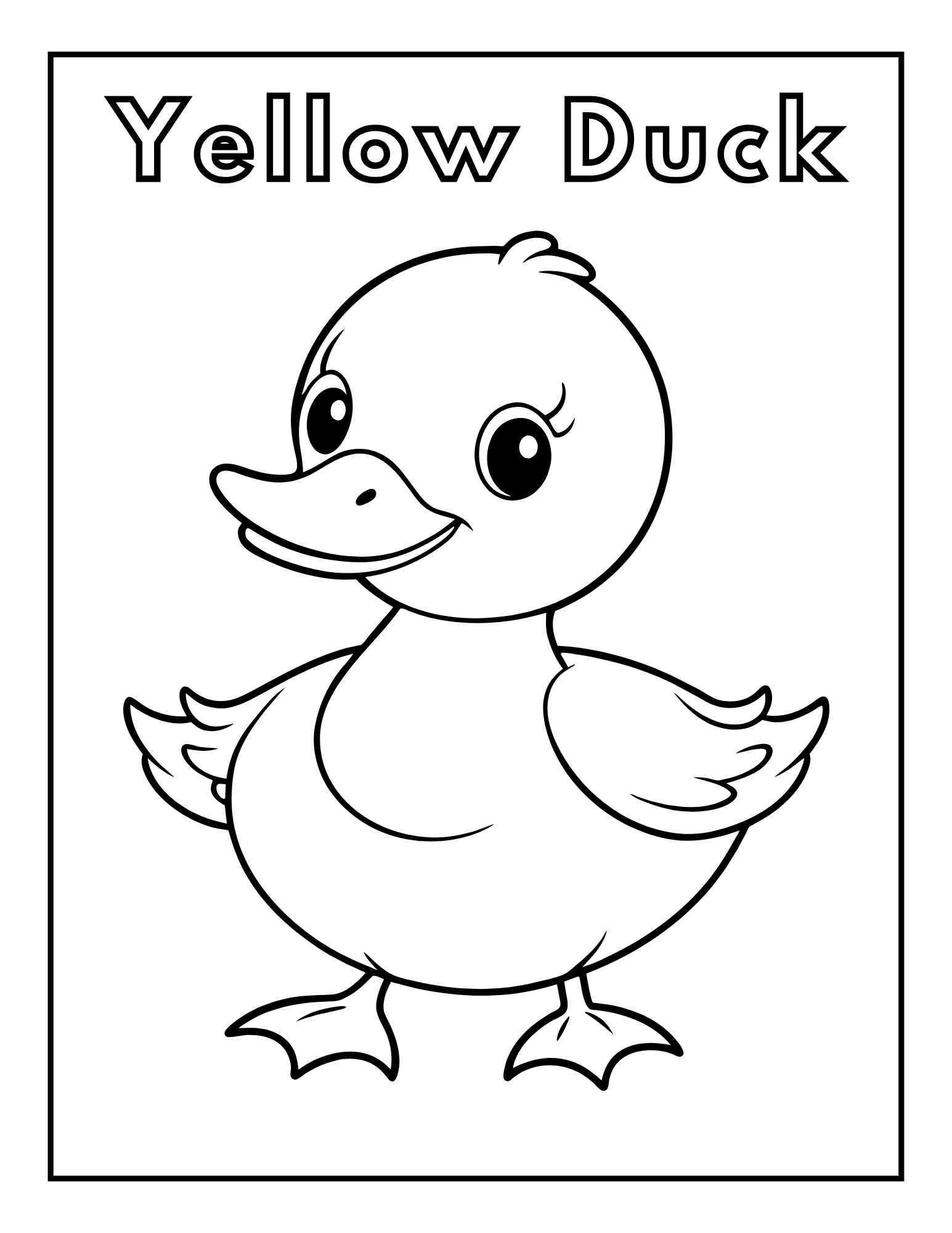 Cute Duck Coloring Pages